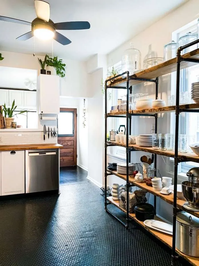 How to Make a Freestanding Industrial Gas Pipe Shelf - andchristina